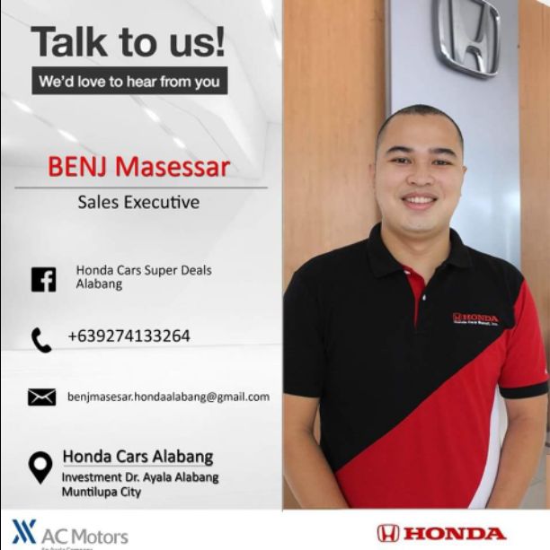 Benj Masesar is an official sales agent of Honda Cars, Alabang | AutoDeal.com.ph